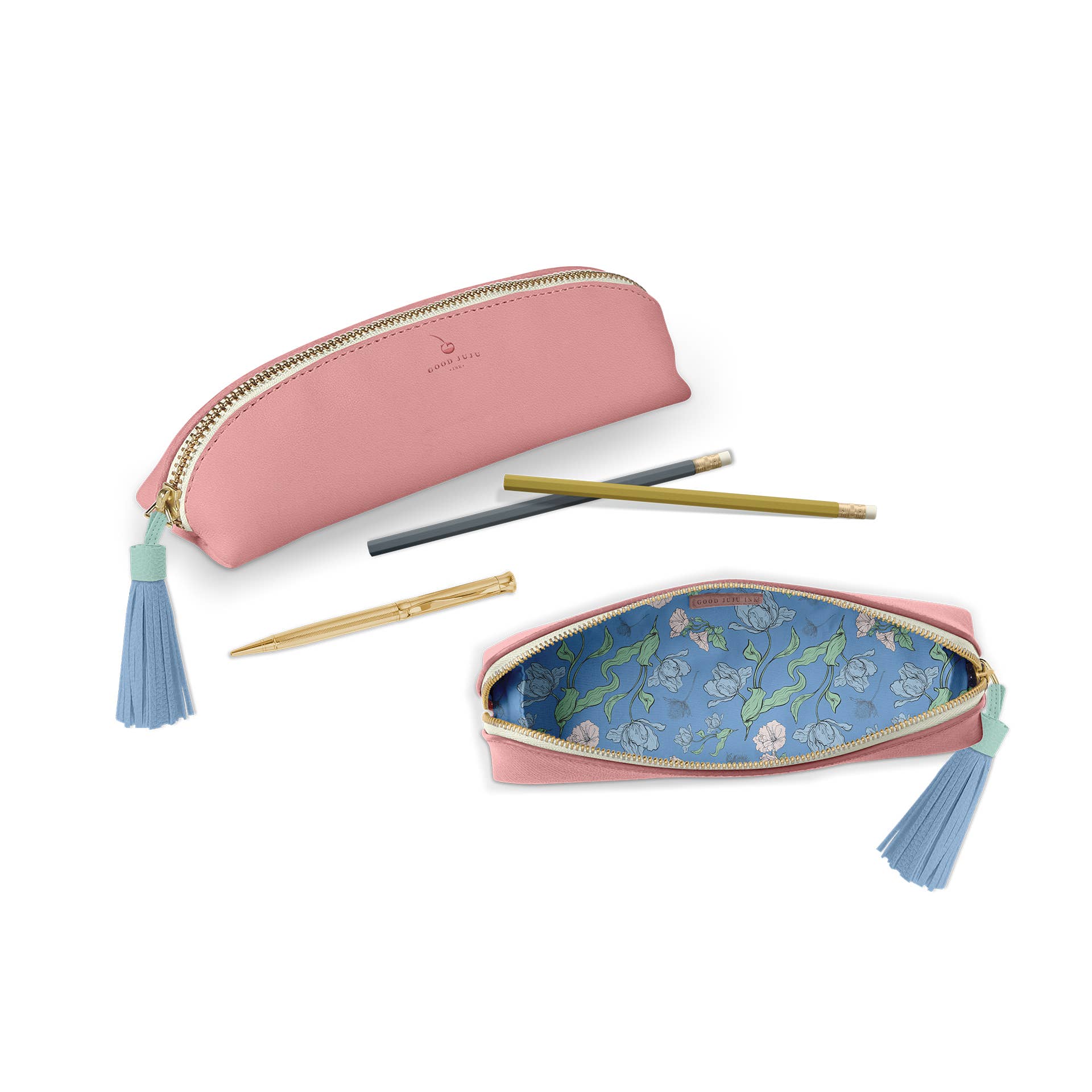 Good Juju Ink - Luxe Slim Pencil Pouch - Rose Pink – Bel Fiore Co.